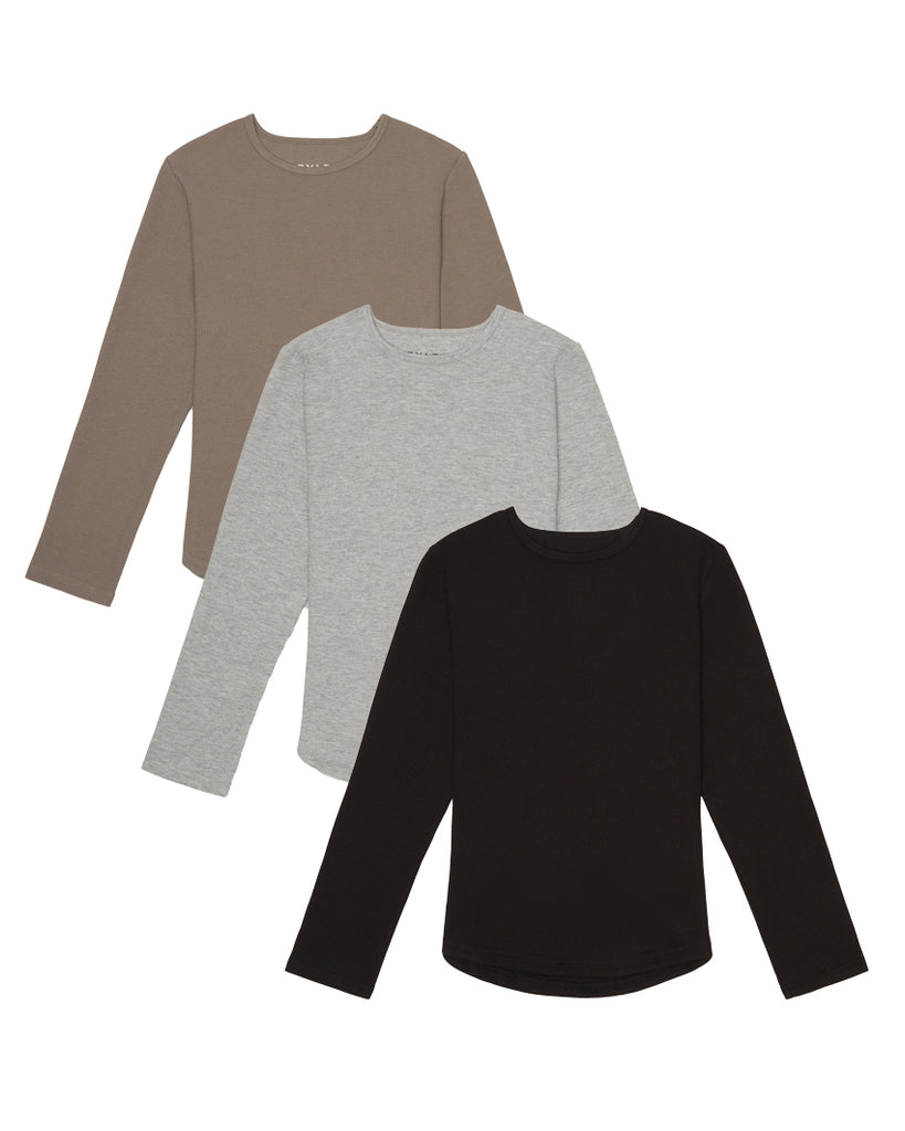Kid's Thermal Drop-Cut Long Sleeve | BYLT Premium Basics – BYLT Basics